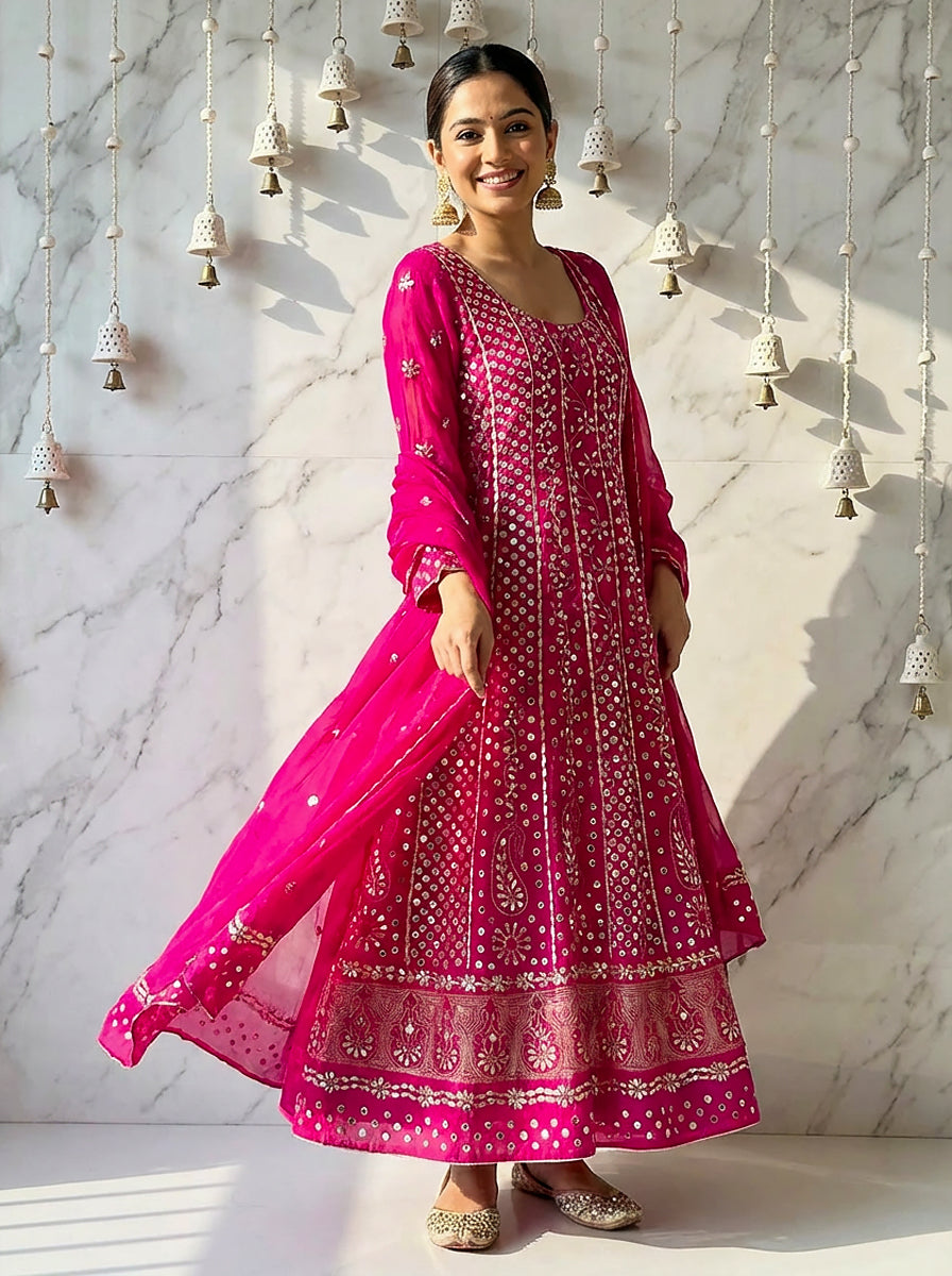 Women’s Chikankari Anarkali Collection | Hand-Embroidered Lucknowi ...
